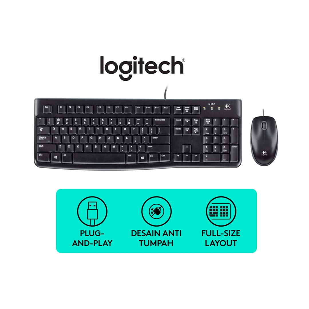 Combo Teclado y Mouse Alámbrico Logitech – Power Deal